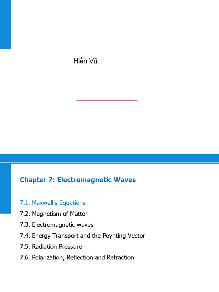 P3 - L12 - Electromagnetic Waves | PDF | Magnetism | Polarization (Waves)