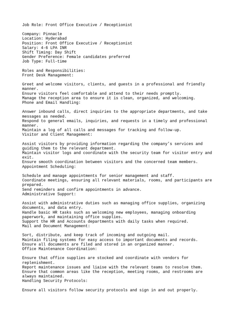 Receptionist | PDF | Computing