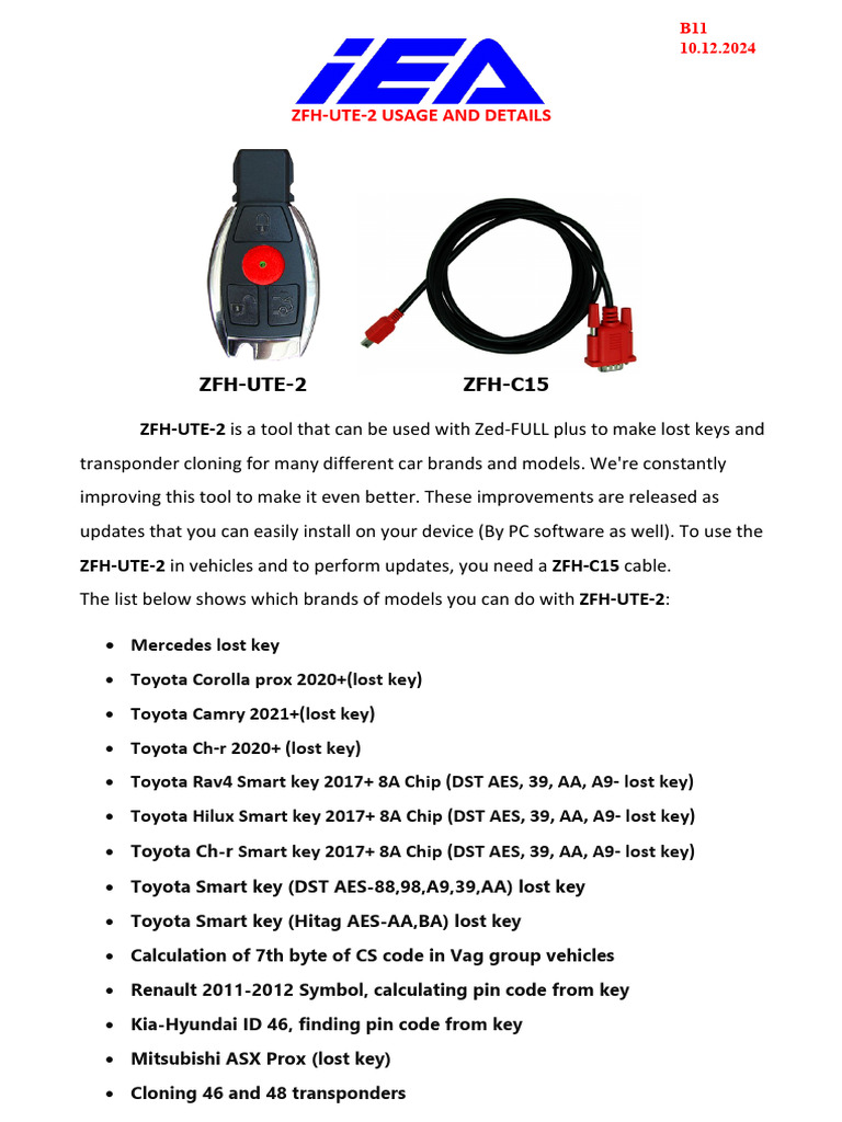 ZFH Ute 2 Usage and Details | PDF