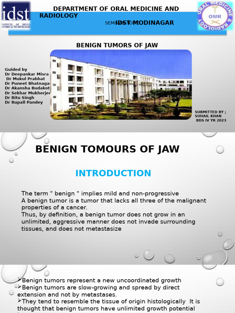 Benign Jaw Tumors Overview | PDF | Neoplasms | Bone