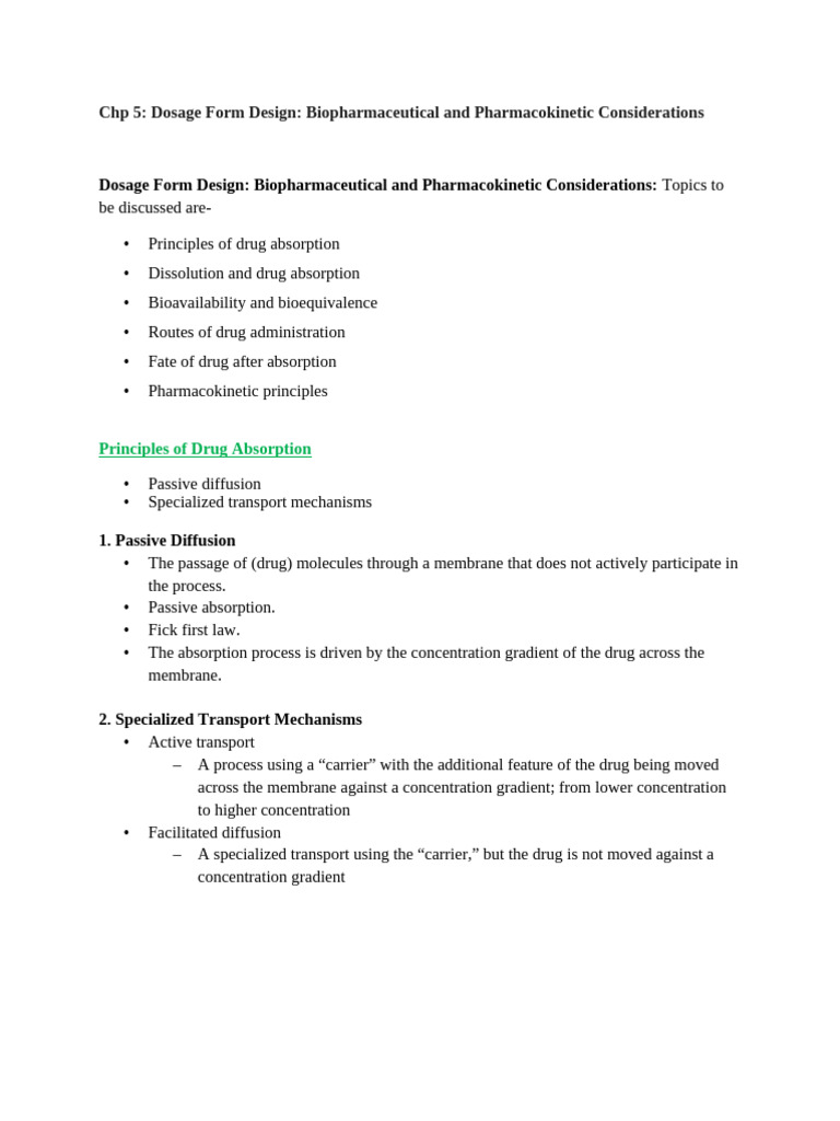 Biopharmaceutical Dosage Form Design | PDF | Bioavailability | Solubility