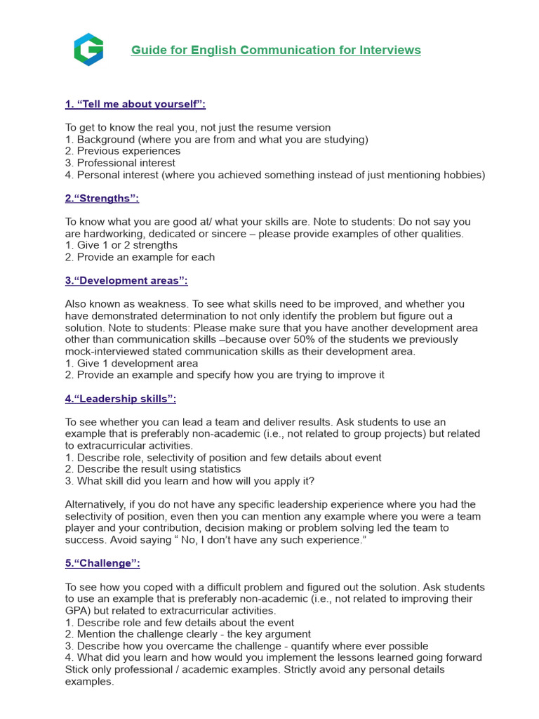 Guide For English Communication For Interviews | PDF | Efficient Energy ...