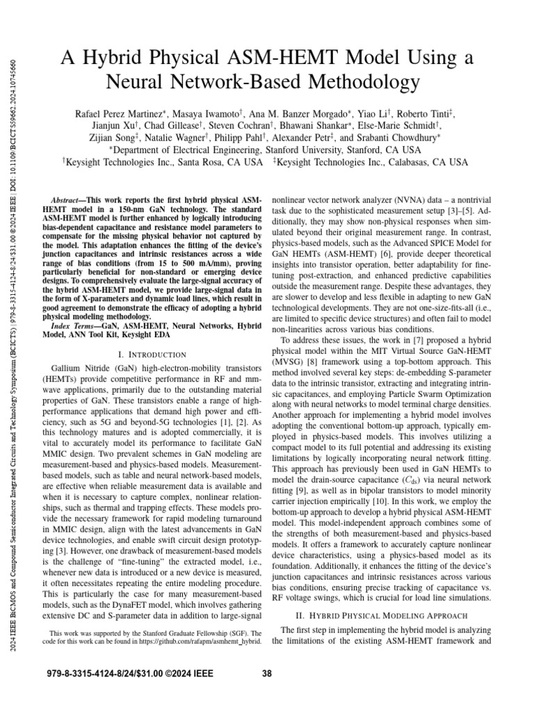 A Hybrid Physical ASM-HEMT Model Using A Neural Network-Based ...