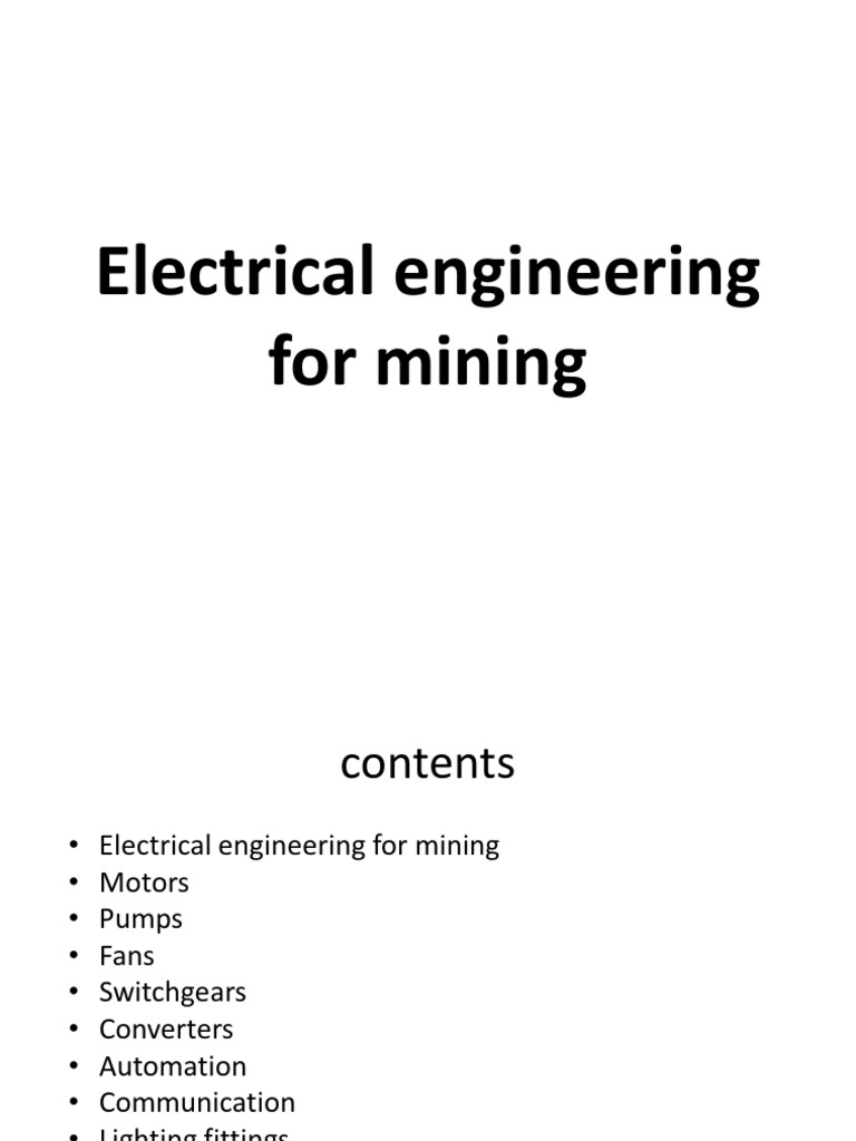 Electrical Engineer in Mining | PDF | Engines | Alternating Current