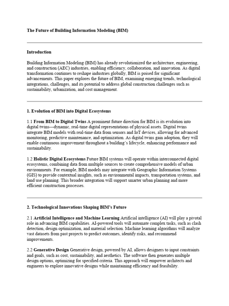 The Future of Building Information Modeling | PDF | Building ...