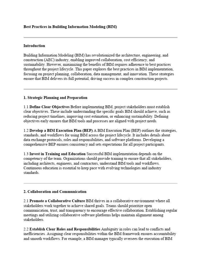 Best Practices in Building Information Modeling | PDF | Building ...