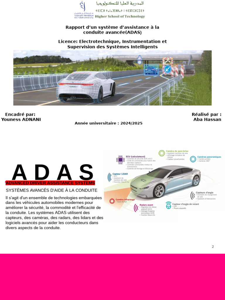 Rapport sur les Systèmes ADAS | PDF | Véhicules | Conduite automobile