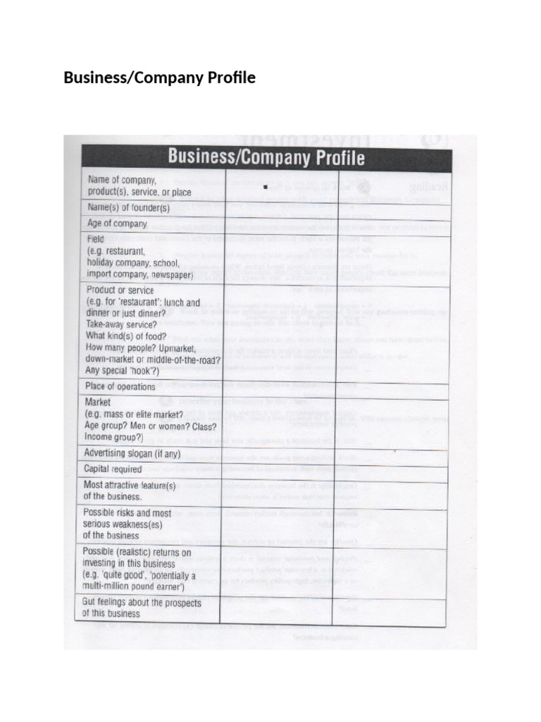 Investment Company Profile | PDF
