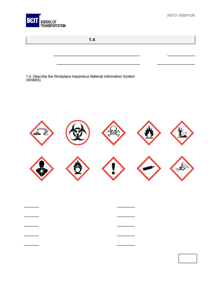 WHMIS Symbols Answered Yes-10mark | PDF