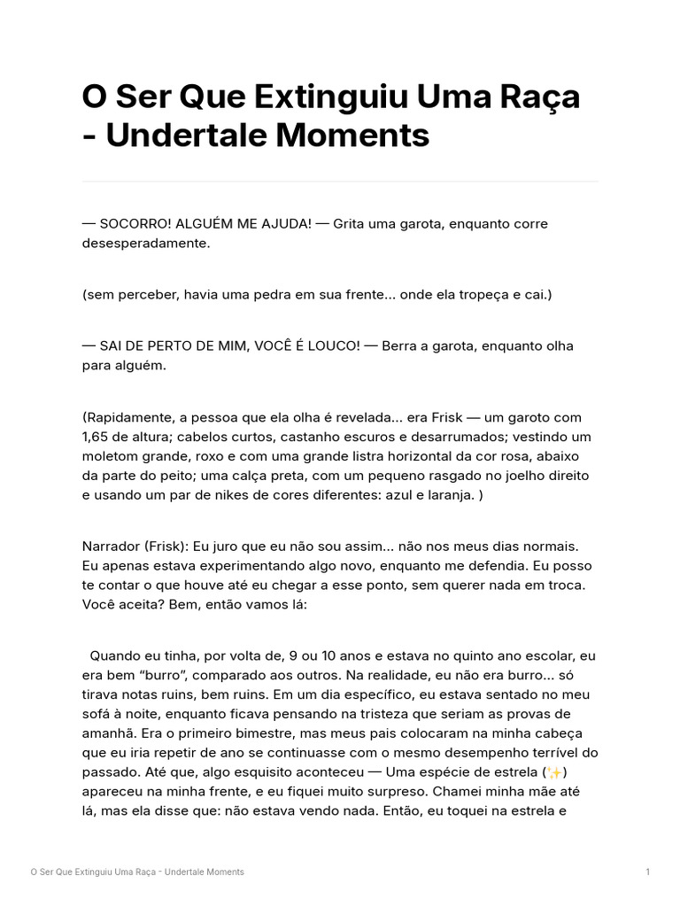 Frisk e o Mistério do Monte Ebott | PDF