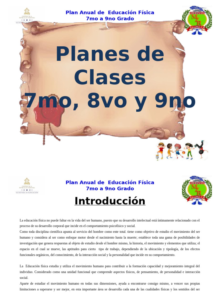 Educación Física 7-9 Grado: Plan Anual | PDF | Educación Física | Gimnasia