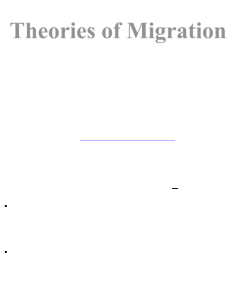 Theories of Migration | PDF | Human Migration | Gravity