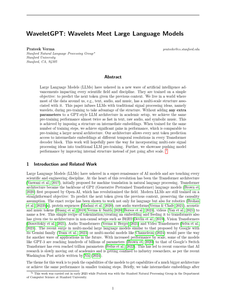 Wavelets Meet Large Language Models | PDF | Wavelet | Computer Engineering