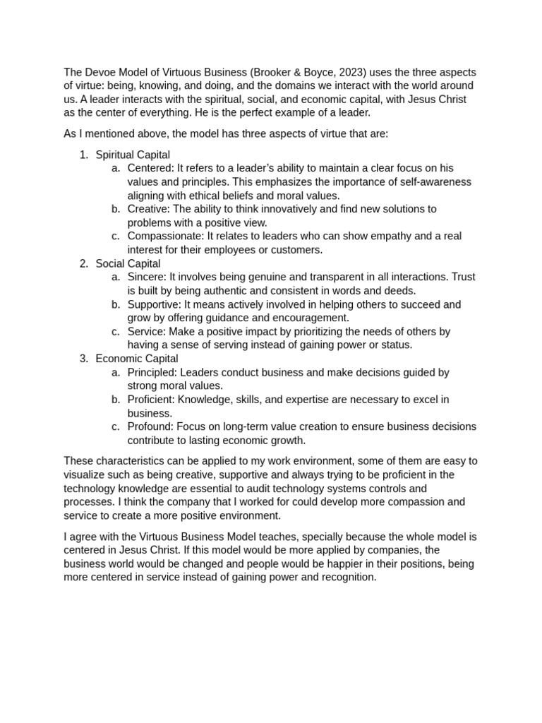 1.2 Virtuous Business Model WP | PDF | Virtue | Compassion