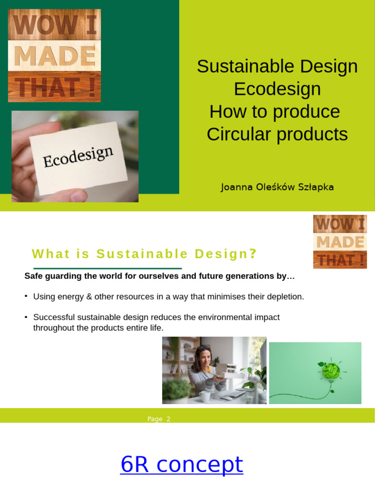 Lecture - Sustainable Design and 6R Concept | PDF | Recycling | Life ...