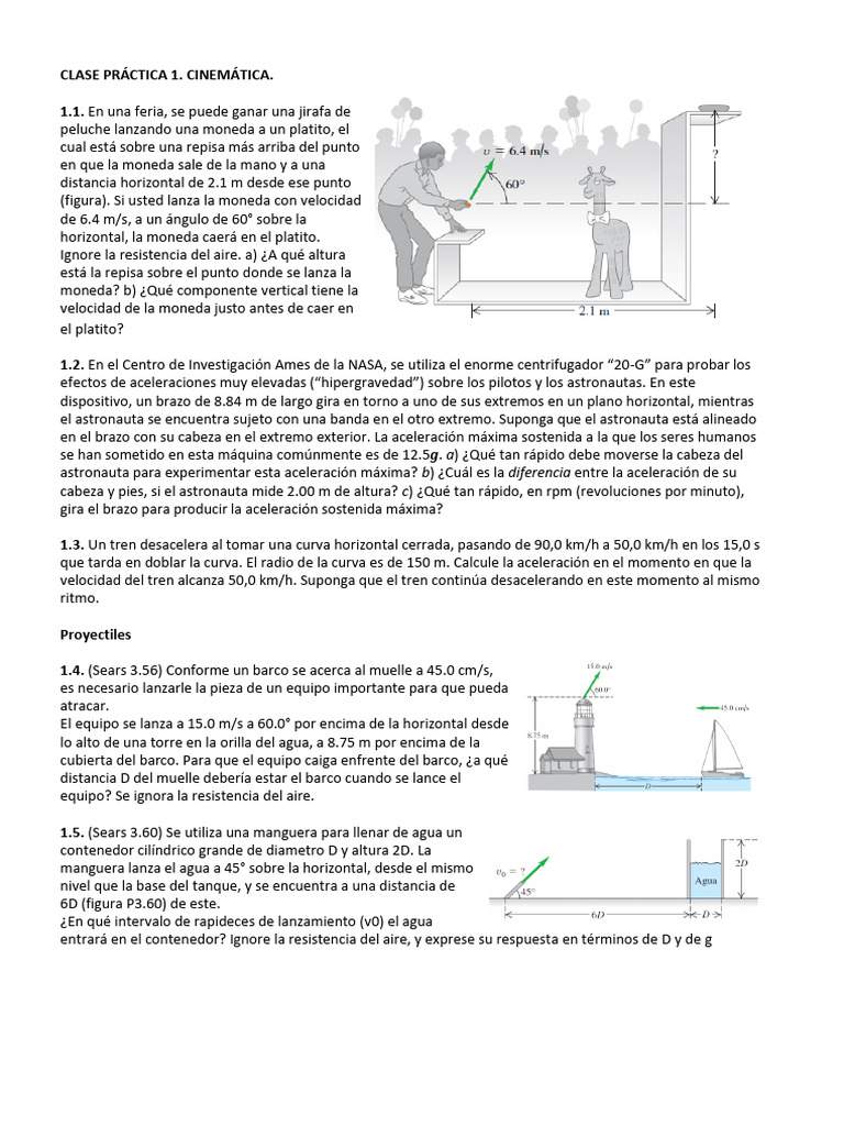 Clase Practica 1 - Cinematica | PDF | Movimiento (física) | Aceleración