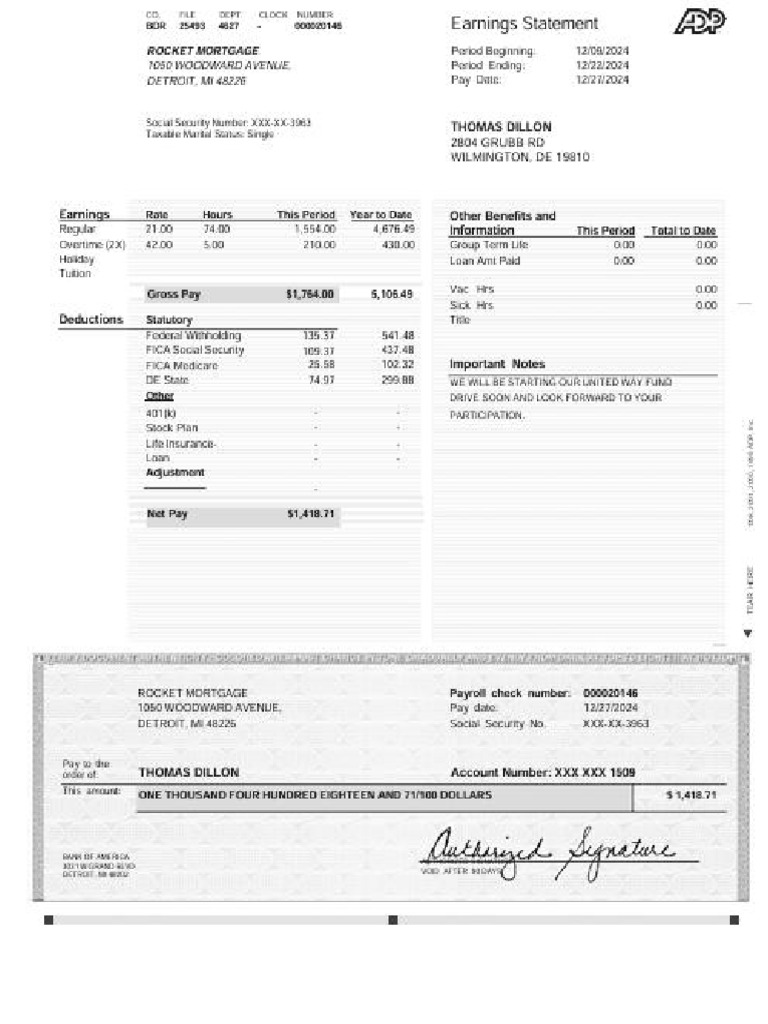 Paystub 20241227 | PDF