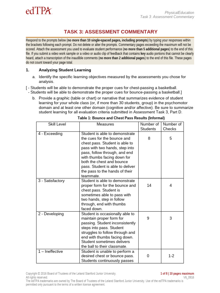 edTPA Task 3 Assessment Commentary | PDF | Learning | Reading Comprehension