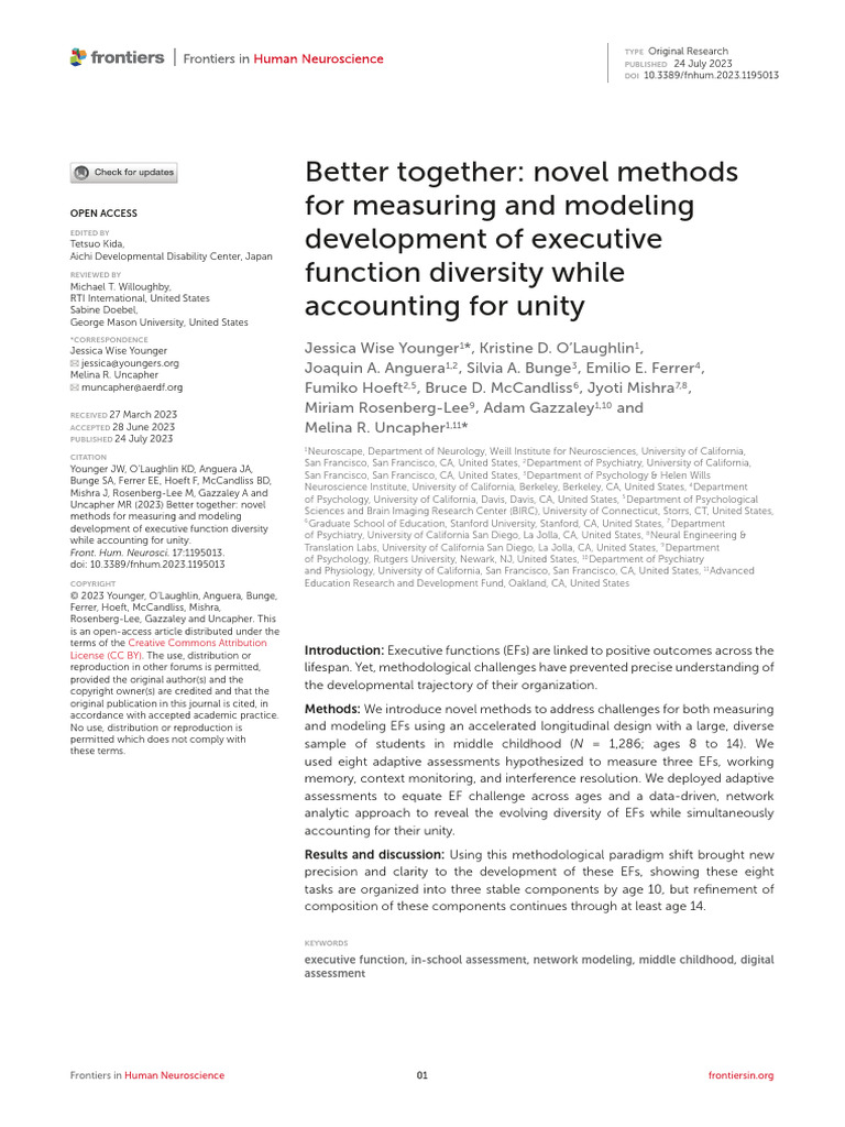 Better Together Novel Methods For Measuring and Modeling Development of ...