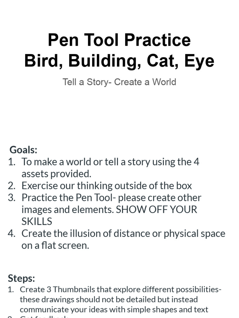 Pen Tool Practice_ Tell a Story- Create a World | PDF