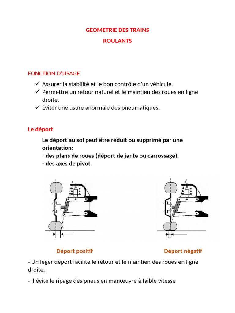 Géométrie des Trains Roulants | PDF