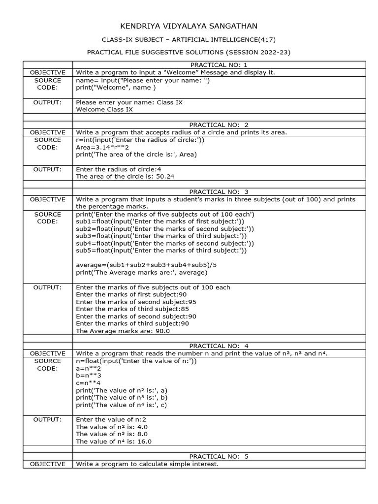 Ix Ai Practicals 2022-23 | PDF | Fahrenheit | Length