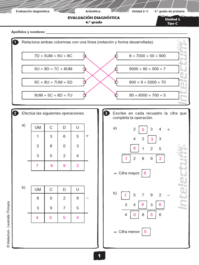 Arit_Eval_Diag_4°_U2-C_Docente | PDF
