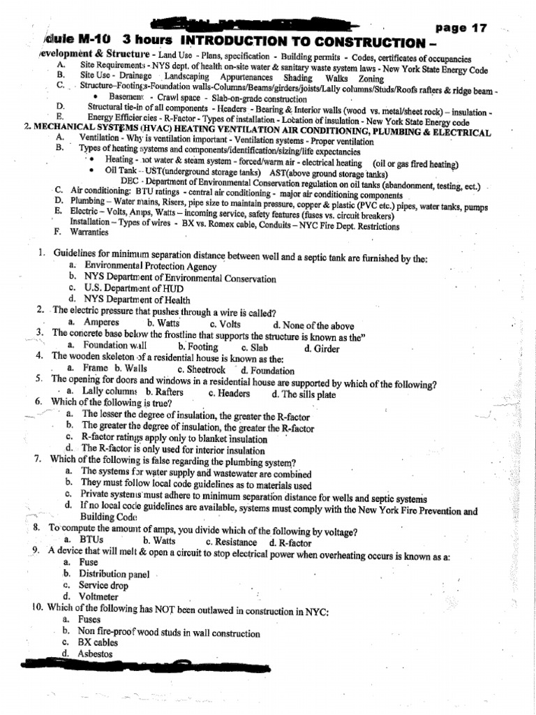 Construction Quiz Let | PDF