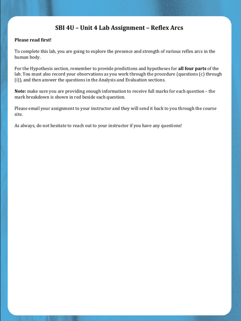 SBI 4U - Unit 4 Lab | PDF