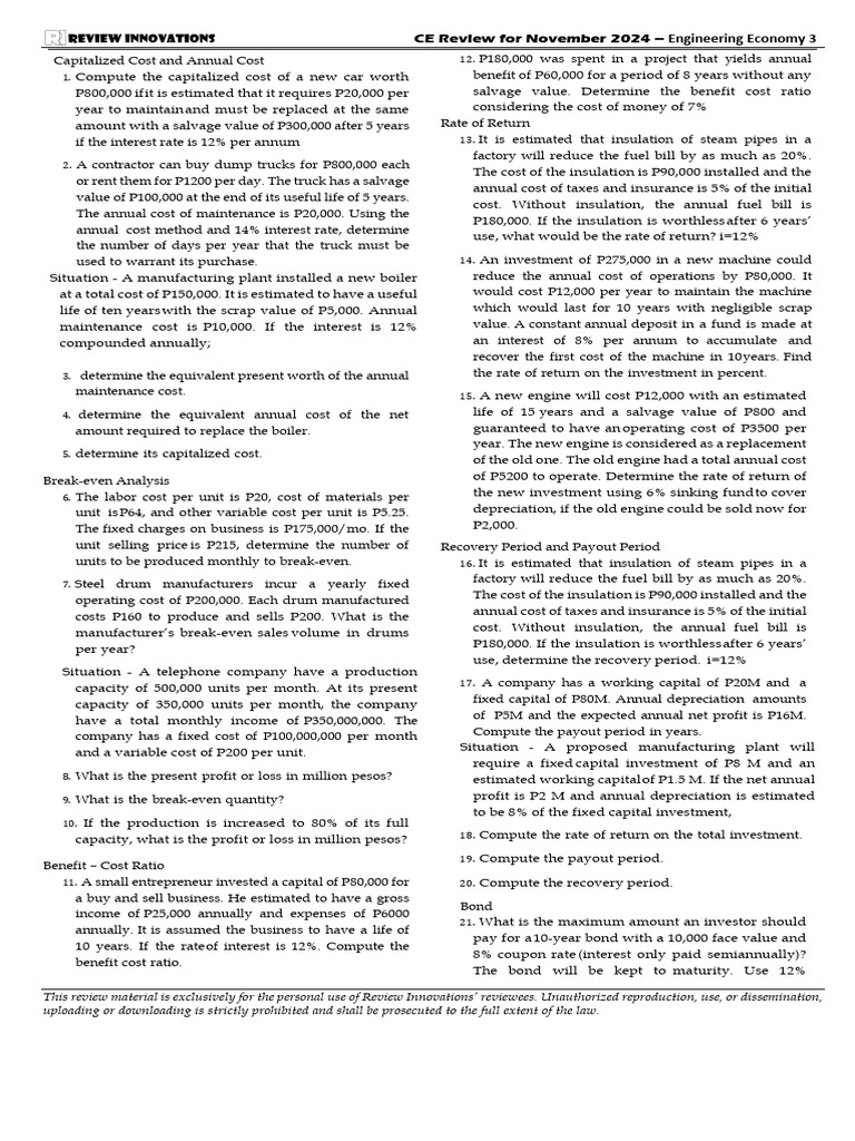 Engineering economy 3 | PDF | Bonds (Finance) | Dividend
