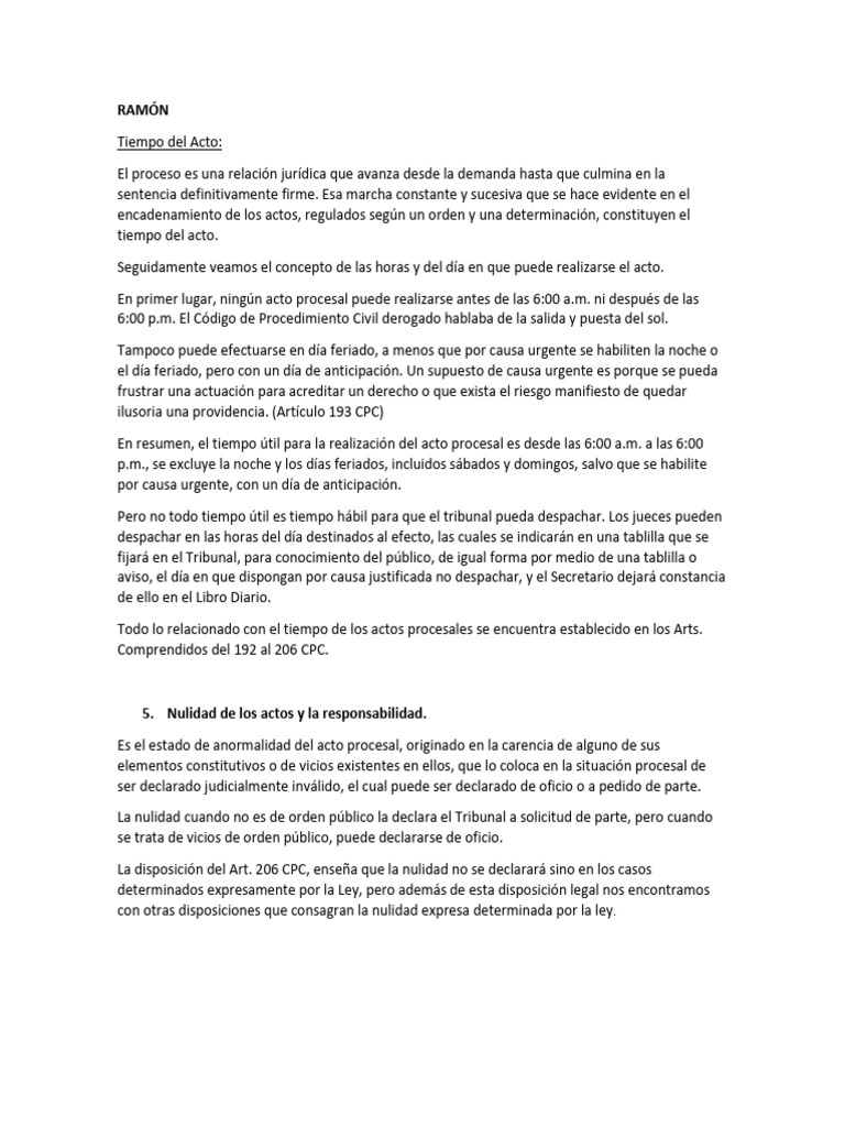 ACTOS PROCESALES RAMON | PDF