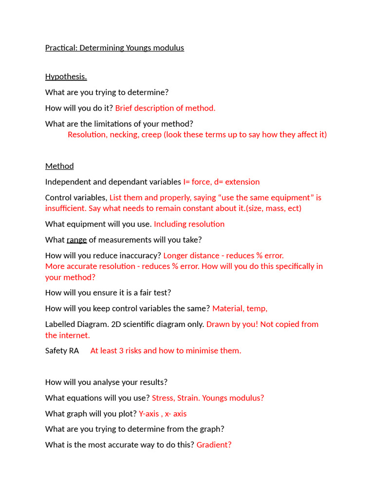 Determining E Youngs Modulus | PDF