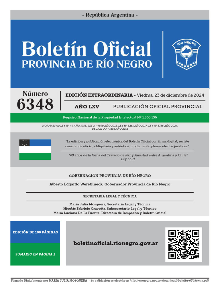Boletín Oficial N° 6348 - Río Negro | PDF | Presupuesto | Banco ...