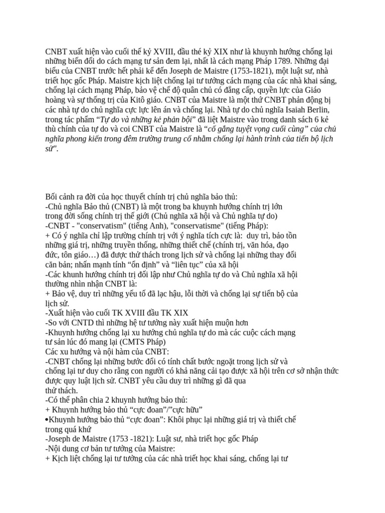 CNBT xuất hiện vào cuối thế kỷ XVIII | PDF