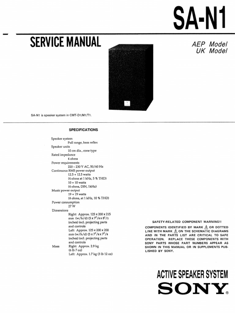 sony_sa-n1_active_speaker | PDF