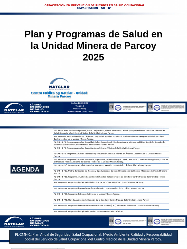 Programas de Vigilancia - CMH 2025 | PDF | Seguridad y salud ocupacional | Hospital