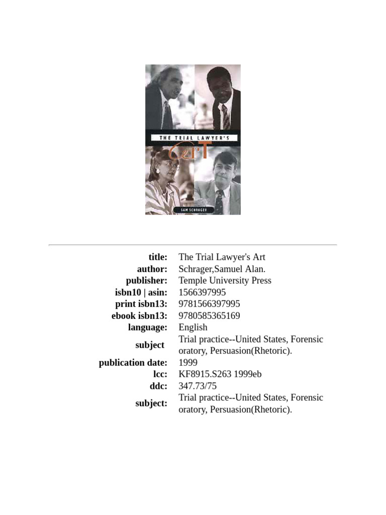 The Trial Lawyers Art (Sam Schrager) (Z-Library) | PDF | Acquittal ...