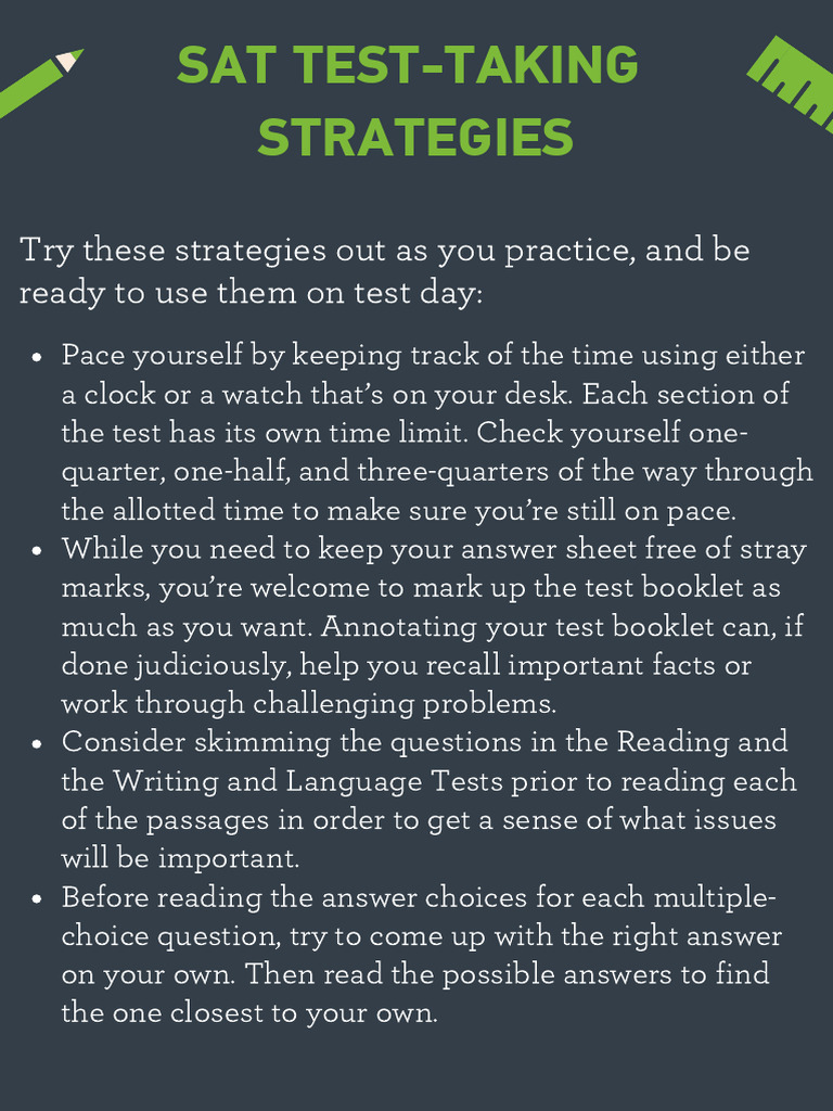 Effective SAT Test-Taking Strategies | PDF