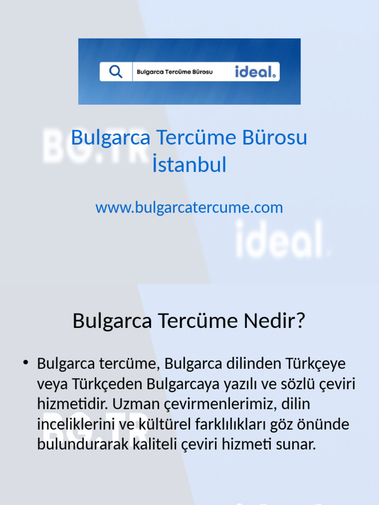 Bulgarca Tercume Burosu İstanbul | PDF
