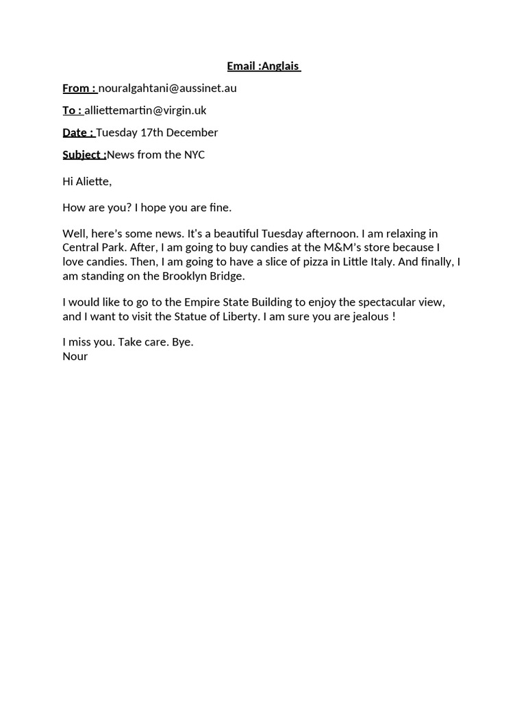 Email Anglais. | PDF