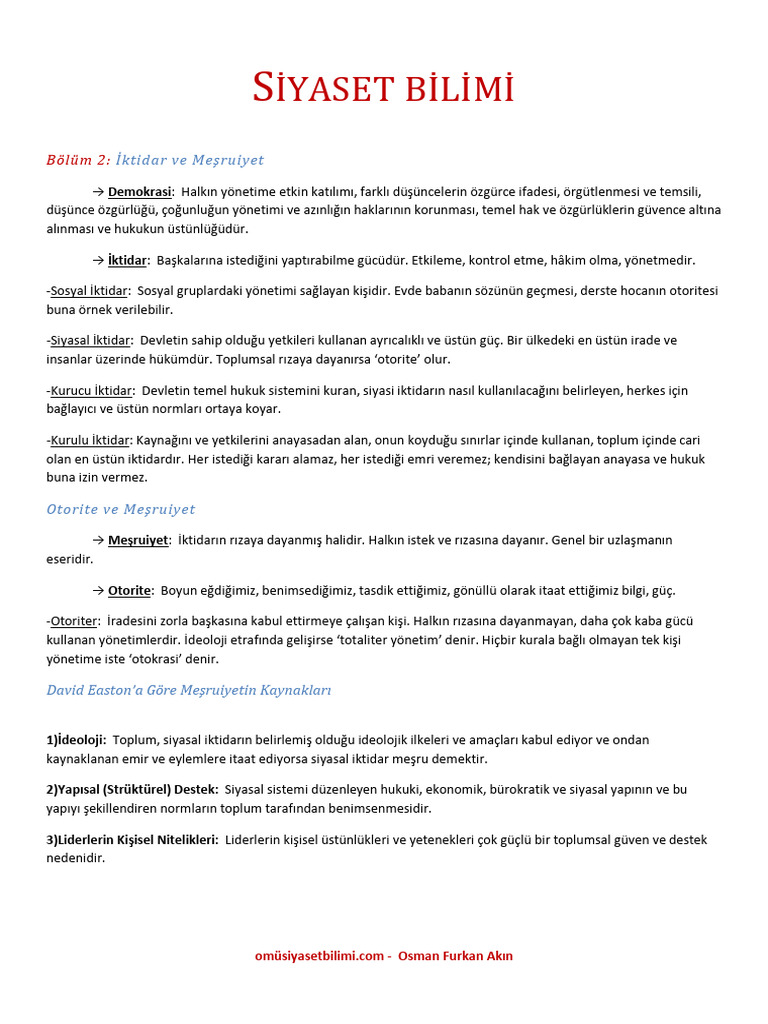 Siyaset Bilimi Ders Notlari Bolum 2 Ikti | PDF
