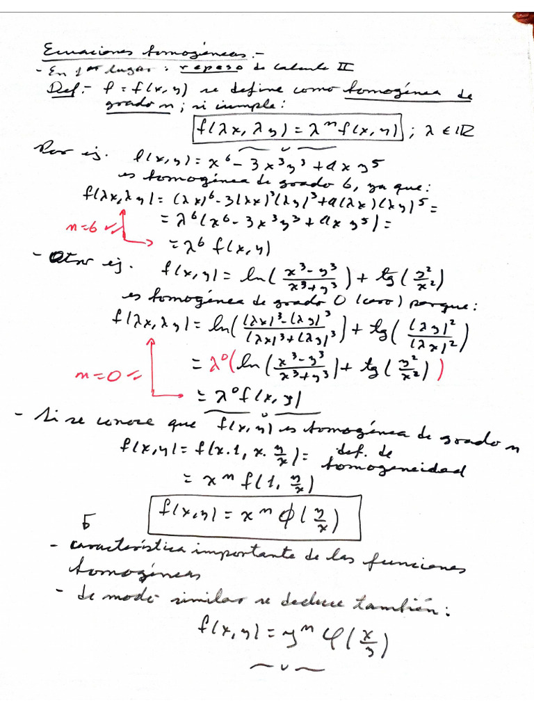 Mat 207 G Clase 4 Homogéneas | PDF