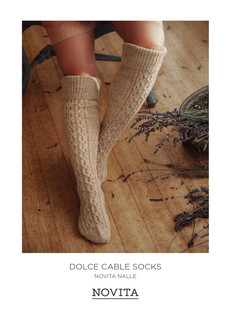 Dolce Cable Socks in Novita Novita WoollyWood Downloadable PDF - 2 ...