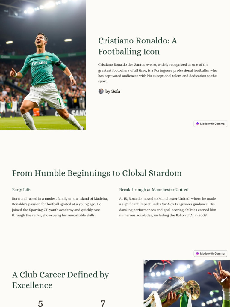 Cristiano Ronaldo A Footballing Icon | PDF | Association Football ...