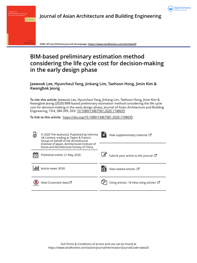 BIM-based Preliminary Estimation Method Considering The Life Cycle Cost ...