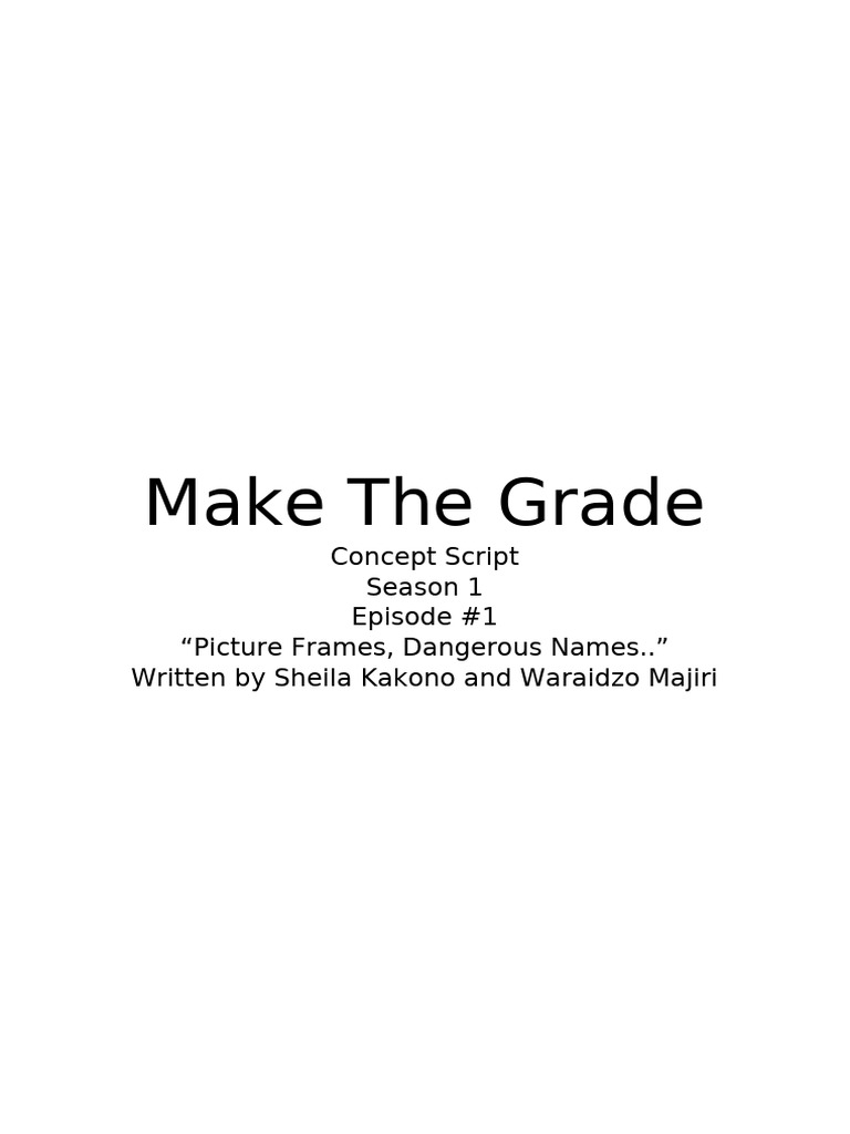 Make The Grade TV Series Episode 1 | PDF
