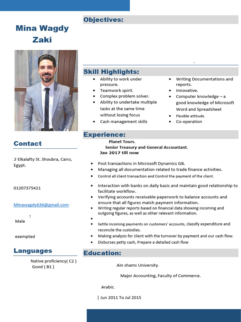 Mina Wagdy CV - 230924 - 031208 1 | PDF | Cash | Economies