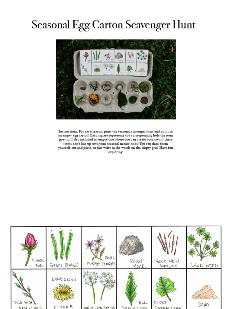 Seasonal Egg Carton Scavenger Hunt - The Day Home | PDF