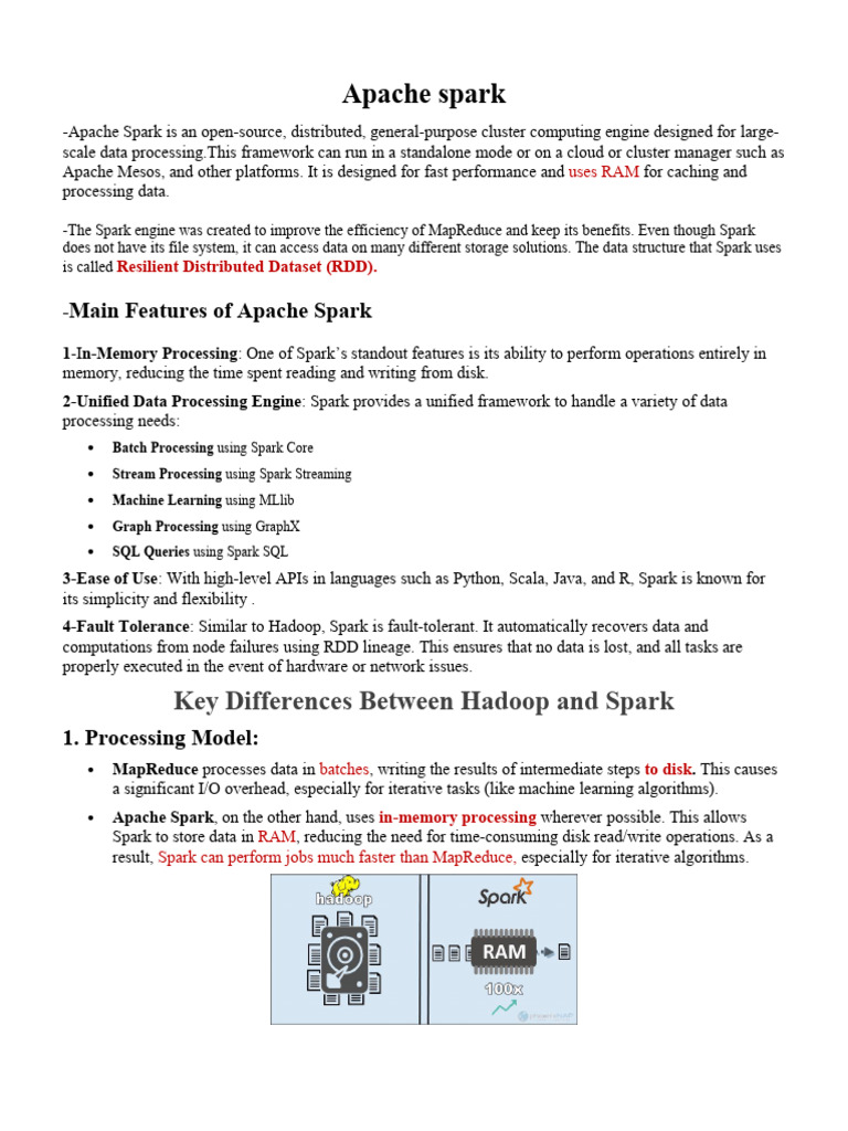 Apache Spark Vs Mapreduce1 Pdf Apache Spark Apache Hadoop