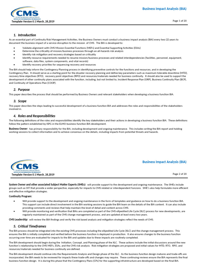 Business-Impact-Analysis-BIA-Process-and-Template | PDF | Disaster ...